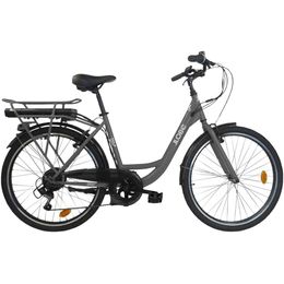 E-Bike Llobe "City E-Bike 26" Mando anthrazit" Gr. 46, schwarz, schwarz, Elektrofahrr&auml;der, 46cm, 26 Zoll (66,04cm)