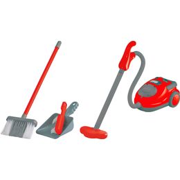 Kinder-Haushaltsset Happy People "Staubsauger und Putz-Set", rot (rot, grau), Spielzeug-Haushaltsger&auml;te, Kinder, Kunststoff, mit Licht- und Soundeffekt