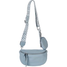 Umh&auml;ngetasche styleBREAKER "2-Teiliges Set Halbmond Crossbody Bag", Damen, Gr. B/H/T: 24cm x 15cm x 8,5cm Einheitsgr&ouml;&szlig;e, hellblau, 100% Polyurethan PU. Futter: 100% Polyester PES., unifarben, Taschen Umh&auml;ngetasche