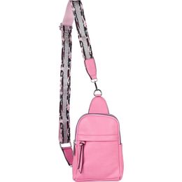 Umh&auml;ngetasche styleBREAKER "One Shoulder Rucksack Uni", Damen, Gr. B/H/T: 15cm x 22cm x 5cm Einheitsgr&ouml;&szlig;e, rosa, 100% Polyurethan PU. Futter: 80% Nylon NY. 20% Baumwolle CO., unifarben, Taschen Umh&auml;ngetasche