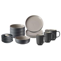 Ritzenhoff & Breker Geschirr-Set RITZENHOFF & BREKER "Fr&uuml;hst&uuml;cksset Jasper 16er Set", grau, 16, Keramik, Geschirr-Sets, Geschirr-Set, Sp&uuml;lmaschinengeeignet