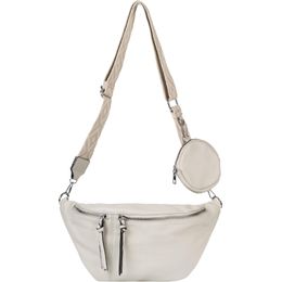 Umh&auml;ngetasche styleBREAKER "Halbmond Crossbody Bag Set 3-Teilig", Damen, Gr. B/H/T: 37cm x 19cm x 11cm Einheitsgr&ouml;&szlig;e, hellgrau, 100% Polyurethan PU. Futter: 100% Polyester PES., unifarben, Taschen Umh&auml;ngetasche