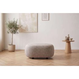 Polsterhocker Home Affaire "OSTRUP, Naturt&ouml;ne, Boucle oder Chenille", cream, B:90cm H:42cm T:64cm, 100% PES, Hocker, Polsterhocker, 90x64 cm, organische Form mit sanften Rundungen
