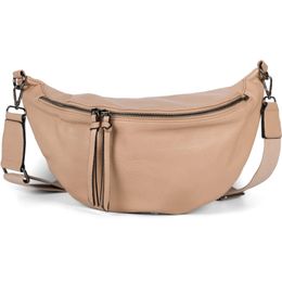 Umh&auml;ngetasche styleBREAKER "Halbmond Crossbody Bag Uni", Damen, Gr. B/H/T: 34cm x 17cm x 10cm Einheitsgr&ouml;&szlig;e, schlamm, 100% Polyurethan PU. Futter: 80% Nylon NY. 20% Baumwolle CO., unifarben, Taschen Umh&auml;ngetasche