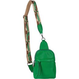 Umh&auml;ngetasche styleBREAKER "One Shoulder Rucksack Uni", Damen, Gr. B/H/T: 15cm x 22cm x 5cm Einheitsgr&ouml;&szlig;e, gr&uuml;n, 100% Polyurethan PU. Futter: 80% Nylon NY. 20% Baumwolle CO., unifarben, Taschen Umh&auml;ngetasche