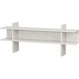 Beistelltisch Woood "Jana aus FSC-Kiefernholz, schutzlackiert 180x35x70 cm", nebel, B:180cm H:70cm T:35cm, Tische, Beistelltisch, Tragkraft 15 kg, drei offene F&auml;cher, Framest&auml;rke 2,4 cm