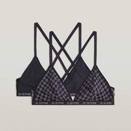 G-Star Raw Bralette G-STAR "EPIDOTE, MESH TRIANGLE BRALETTE", Damen, Gr. M, N-Gr, schwarz, Mesh, Obermaterial: 97% Polyester, 3% Elasthan, gemustert, unifarben, BHs Bralette