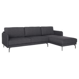 Ecksofa "CR.450, Designecksofa, L-Form", schwarz (anthrazitgrau, schwarzgrau 044, 57), B:274cm H:85cm T:178cm, Chenille COCO (72% Polyester 15% Baumwolle 13% Polyacryl);Leder OSKAR, CREATION BY ROLF BENZ, Sofas, Ecksofa, Armlehne sehr schmal, Breite 274 cm, Alugussfu&szlig; Umbragrau