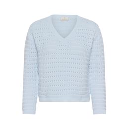 Strickpullover Kaffe "Strickpullover KAmetta", Damen, Gr. M, blau (nantucket breeze), Obermaterial: 50% Baumwolle CO. 50% Polyacryl PAN., Pullover Strickpullover