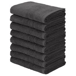 Handtuch Set OTTO HOME "Inga, 8 tlg. Handtuch-Set 50x100cm", grau, B:50cm L:100cm, Walkfrottee, Walkfrottee, Handt&uuml;cher, Handt&uuml;cher mit feiner Bord&uuml;re, 100% Baumwolle, einfarbig, weich