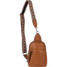Umh&auml;ngetasche styleBREAKER "One Shoulder Rucksack Uni", Damen, Gr. B/H/T: 15cm x 22cm x 5cm Einheitsgr&ouml;&szlig;e, cognac, 100% Polyurethan PU. Futter: 80% Nylon NY. 20% Baumwolle CO., unifarben, Taschen Umh&auml;ngetasche