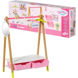 Puppenm&ouml;bel Baby Born "Kleiderstange", bunt (rosa, braun, gelb), Puppenm&ouml;bel, Kinder, mit Dekohund und Spiegel