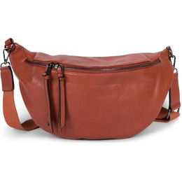 Umh&auml;ngetasche styleBREAKER "Halbmond Crossbody Bag Uni", Damen, Gr. B/H/T: 34cm x 17cm x 10cm Einheitsgr&ouml;&szlig;e, cognac, 100% Polyurethan PU. Futter: 80% Nylon NY. 20% Baumwolle CO., unifarben, Taschen Umh&auml;ngetasche