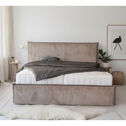 Polsterbett Collection AB "Marla erh&auml;ltlich in der Breite 180x200cm, mit Cordstoff bezogen", taupe, B:207cm H:118cm L:215cm, Betten, Polsterbett, wahlweise mit Lattenrost und King-Matratze (28cm)