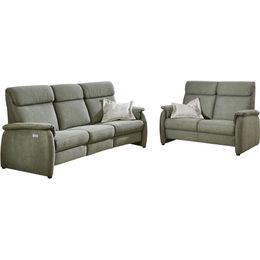 Polstergarnitur Home Affaire "Turin, 2,5- & 3-Sitzer mit elektrischer Relaxfunktion", turtle, H:107cm T:97cm, Holzwerkstoff, Sitzm&ouml;bel-Sets, inkl. Tisch, USB & Steckdose, Federkern & pflegeleichtem Bezug