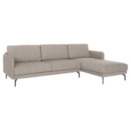 Ecksofa "CR.450, Designecksofa, L-Form", bunt (graubeige, natur 044, 20), B:274cm H:85cm T:178cm, Chenille COCO (72% Polyester 15% Baumwolle 13% Polyacryl);Leder OSKAR, CREATION BY ROLF BENZ, Sofas, Ecksofa, Armlehne sehr schmal, Breite 274 cm, Alugussfu&szlig; Umbragrau
