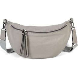 Umh&auml;ngetasche styleBREAKER "Halbmond Crossbody Bag Uni", Damen, Gr. B/H/T: 34cm x 17cm x 10cm Einheitsgr&ouml;&szlig;e, hellgrau, 100% Polyurethan PU. Futter: 80% Nylon NY. 20% Baumwolle CO., unifarben, Taschen Umh&auml;ngetasche
