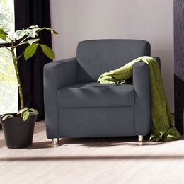 Sit & More Sessel SIT & MORE "Belfort", grau (dunkelgrau), B:78cm H:80cm T:83cm, Flachgewebe (100% Polyester);Luxus-Microfaser ALTARA NUBUCK (100% Polyester);Luxus-Microfaser (90% Polyester, 10% Polyamid), Sessel, Sessel
