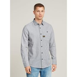 G-Star Raw Langarmshirt G-STAR "Bristum 2.0 Slim Hemd", Herren, Gr. XS, mayfly, wei&szlig; stripe, Obermaterial: 100% Baumwolle, Shirts Langarmshirt