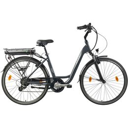 E-Bike Llobe "City E-Bike 28" County anthrazit" Gr. 47, anthrazit, schwarz, Elektrofahrr&auml;der, 47cm, 28 Zoll (71,12cm)