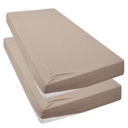 Spannbettlaken OTTO HOME "Desner", beige, B:90cm L:200cm, Microfaser, Obermaterial: 100% Polyester, Bettlaken, Spannbettlaken, Mikrofaser, f&uuml;r Matratzen bis 20cm H&ouml;he, 100% Polyester, Bettlaken