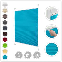Plissee LICHTBLICK ORIGINAL "Klemmfix" Gr. 10, blau (blau, wei&szlig;), B:50cm H:130cm, Obermaterial: 100% Polyester, Plissees, Faltenstore