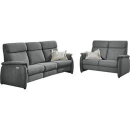 Polstergarnitur Home Affaire "Turin, 2,5- & 3-Sitzer mit elektrischer Relaxfunktion", anthrazit, H:107cm T:97cm, Holzwerkstoff, Sitzm&ouml;bel-Sets, inkl. Tisch, USB & Steckdose, Federkern & pflegeleichtem Bezug