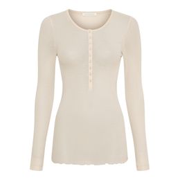 Langarmhemd SEAMLESS BASIC "Seamless Basic Shirt Cotton Granddad", Damen, Gr. L/XL, rosie beige, Obermaterial: 100% Baumwolle, Hemden