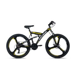 Mountainbike WYLD "WYLD Mountainbike Fully 26'' Topspin schwarz-gelb RH 51 cm" Gr. 51, schwarz, gelb, schwarz, Fahrr&auml;der, Herren, 51cm, 26 Zoll (66,04cm) hinten: 26 Zoll (66,04cm)