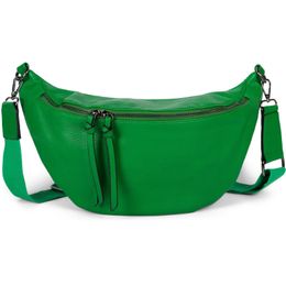Umh&auml;ngetasche styleBREAKER "Halbmond Crossbody Bag Uni", Damen, Gr. B/H/T: 34cm x 17cm x 10cm Einheitsgr&ouml;&szlig;e, gr&uuml;n, 100% Polyurethan PU. Futter: 80% Nylon NY. 20% Baumwolle CO., unifarben, Taschen Umh&auml;ngetasche