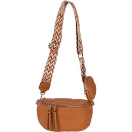 Umh&auml;ngetasche styleBREAKER "2-Teiliges Set Halbmond Crossbody Bag", Damen, Gr. B/H/T: 24cm x 15cm x 8,5cm Einheitsgr&ouml;&szlig;e, cognac, 100% Polyurethan PU. Futter: 100% Polyester PES., unifarben, Taschen Umh&auml;ngetasche