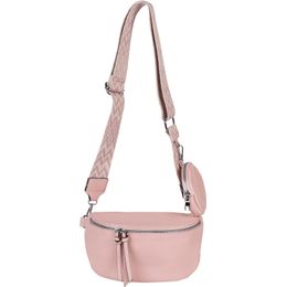 Umh&auml;ngetasche styleBREAKER "2-Teiliges Set Halbmond Crossbody Bag", Damen, Gr. B/H/T: 24cm x 15cm x 8,5cm Einheitsgr&ouml;&szlig;e, rose, 100% Polyurethan PU. Futter: 100% Polyester PES., unifarben, Taschen Umh&auml;ngetasche