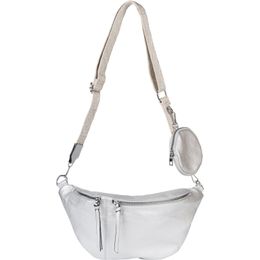 Umh&auml;ngetasche styleBREAKER "Halbmond Crossbody Bag Set 3-Teilig", Damen, Gr. B/H/T: 37cm x 19cm x 11cm Einheitsgr&ouml;&szlig;e, silber, 100% Polyurethan PU. Futter: 100% Polyester PES., unifarben, Taschen Umh&auml;ngetasche