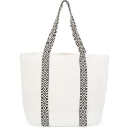 Strandtasche styleBREAKER "Papierstroh Strandtasche Azteken Muster", Damen, Gr. B/H/T: 50cm x 37cm x 13cm Einheitsgr&ouml;&szlig;e, wei&szlig;, 100% Papierstroh PAS. Futter: 100% Polyester PES., gemustert, Taschen Strandtasche