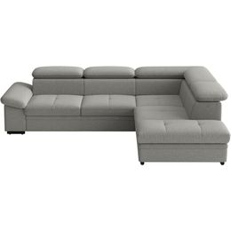Sit & More Ecksofa SIT & MORE "Viola", stone, B:249cm H:73cm T:226cm, 100% Polyester, Sofas, Ecksofa, optional Bettfunktion