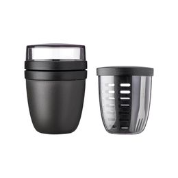 Lunchbox Mepal "Lunchpot mit Fruitpot Ellipse 2er Set", schwarz (nordic schwarz), B:2cm H:2cm L:2cm, Kunststoff, Lebensmittelaufbewahrungsbeh&auml;lter, Lunchbox