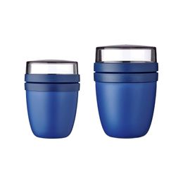 Lunchbox Mepal "Lunchpot mini + regular Ellipse 2er Set", blau (vivid blau), B:2cm H:2cm L:2cm, Kunststoff, Lebensmittelaufbewahrungsbeh&auml;lter, Lunchbox, Sp&uuml;lmaschinengeeignet, Mikrowellenfest