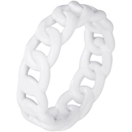 Fingerring Firetti "Schmuck Geschenk Edelstahl Ring Damenring Herrenring Panzerkette Color" Gr. 59, wei&szlig;, Fingerringe, Damen, 59, Edelstahl, 6,7mm, Fingerring