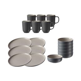 Ritzenhoff & Breker Geschirr-Set RITZENHOFF & BREKER "Fr&uuml;hst&uuml;cksservice Jasper 18er Set", grau, 18, Keramik, Geschirr-Sets, Geschirr-Set, Sp&uuml;lmaschinengeeignet