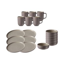 Ritzenhoff & Breker Geschirr-Set RITZENHOFF & BREKER "Fr&uuml;hst&uuml;cksservice Jasper 18er Set", grau (taupe), 18, Keramik, Geschirr-Sets, Geschirr-Set, Sp&uuml;lmaschinengeeignet