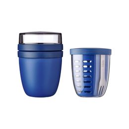 Lunchbox Mepal "Lunchpot mit Fruitpot Ellipse 2er Set", blau (vivid blau), B:2cm H:2cm L:2cm, Kunststoff, Lebensmittelaufbewahrungsbeh&auml;lter, Lunchbox