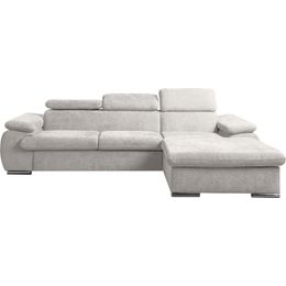 Ecksofa WERK2 "Cosmo", beige, B:282cm H:99cm T:192cm, 100% Polyester, Sofas, Ecksofa, Eckcouch mit Schlaffunktion, Bettkasten & verstellbaren Kopfteilen