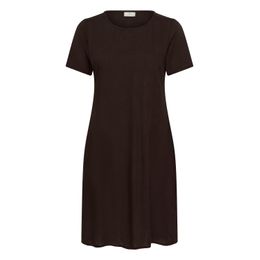 Midikleid Kaffe "Kleid KAmilia", Damen, Gr. 34, N-Gr, braun (schwarz coffee), Obermaterial: 70% Viskose CV. 30% Leinen LI., Kleider Midikleid