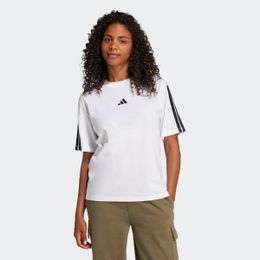 T-Shirt adidas Sportswear "W 3S SJ BF T", Damen, Gr. XS, schwarz-wei&szlig; (wei&szlig;, schwarz), Obermaterial: 100% Baumwolle, normal, Rundhals, Shirts T-Shirt, lockere Passform, Kurzarmdesign, sportlicher Stil, aus Baumwolle