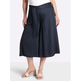 Culotte sheego, Damen, Gr. 40, Normalgr&ouml;&szlig;en, tiefblau, 100% Viskose, unifarben, Hosen Culotte