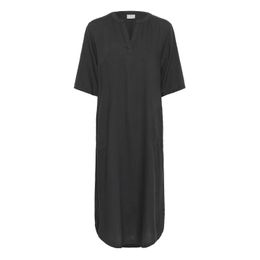 Midikleid Kaffe "Kleid KAmilia", Damen, Gr. 34, N-Gr, schwarz (schwarz oyster), Obermaterial: 70% Viskose CV. 30% Leinen LI., Kleider Midikleid