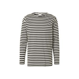Langarmshirt Urban Classics "Urban Classics Herren Regular Stripe LS", Herren, Gr. 5XL, wei&szlig;, schwarz, 100% Baumwolle, gestreift, normal, Rundhals, Shirts Langarmshirt