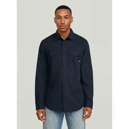G-Star Raw Langarmshirt G-STAR "Marine Slim Hemd", Herren, Gr. M, mazarine blau, Obermaterial: 97% Baumwolle, 3% Elasthan, Shirts Langarmshirt
