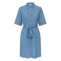 Midikleid Kaffe "Kleid KAjade", Damen, Gr. 34, N-Gr, blau (medium blau chambray), Obermaterial: 100% Baumwolle CO., Kleider Midikleid