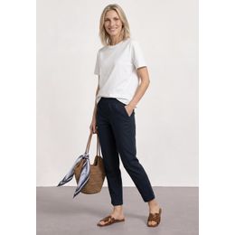 Chinohose Street One, Damen, Gr. 36, L&auml;nge 28, blau (shadowed navy (l&auml;nge 28)), Web, Obermaterial: 66% Baumwolle, 30% Polyester, 4% Elasthan, unifarben, slim fit lang, Hosen Chinohose, Slim Leg Chino mit Elastikbund
